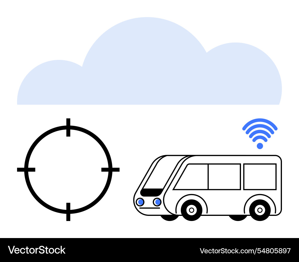 Autonomous vehicle technology with cloud Vector Image