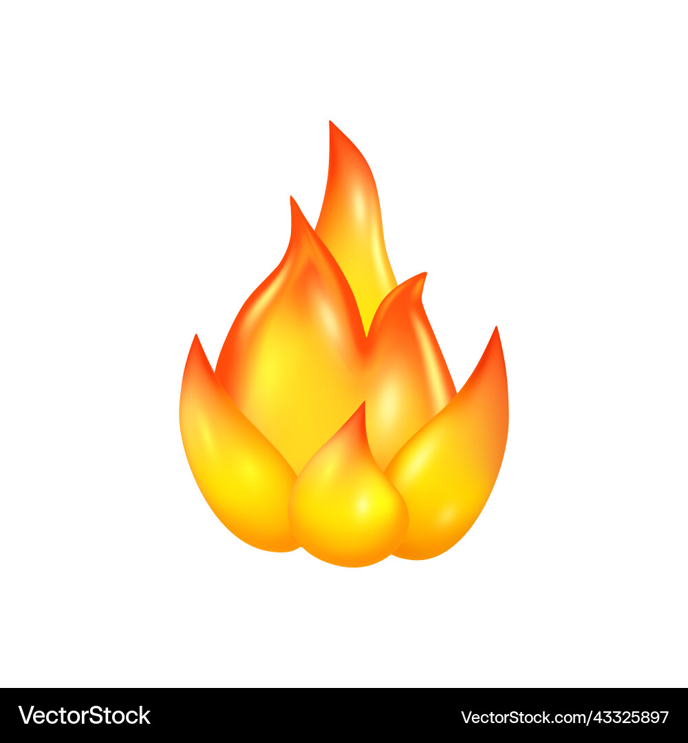 Burning fire ignition dangerous flammable object Vector Image