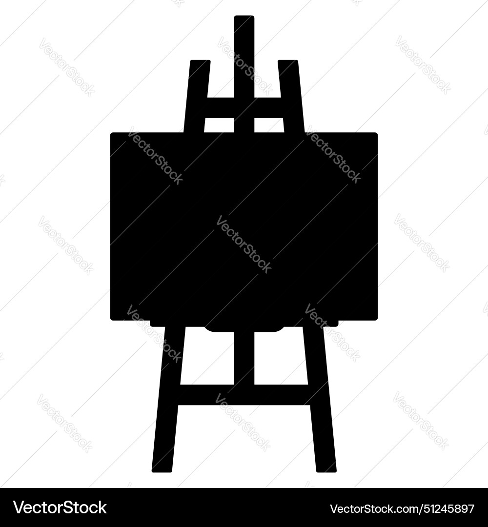 Easel with canvas silhouette Royalty Free Vector Image
