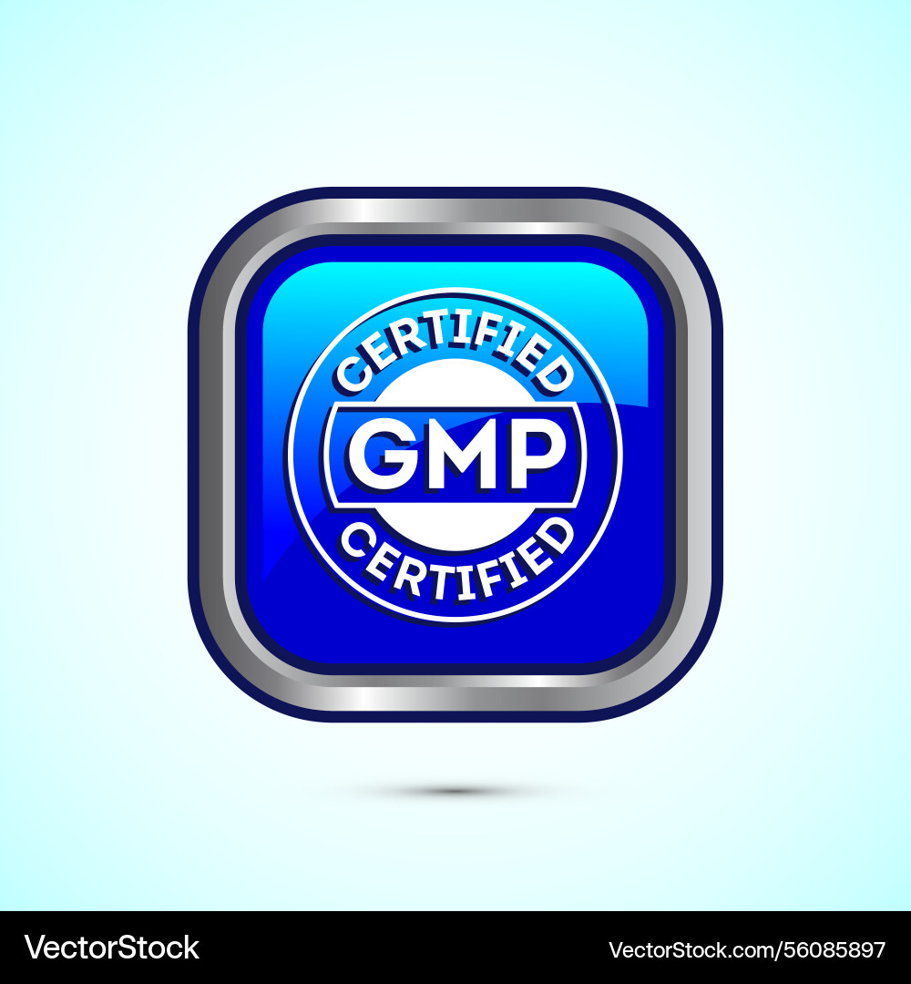 Gmp certified icon design good manufacturing Vector Image