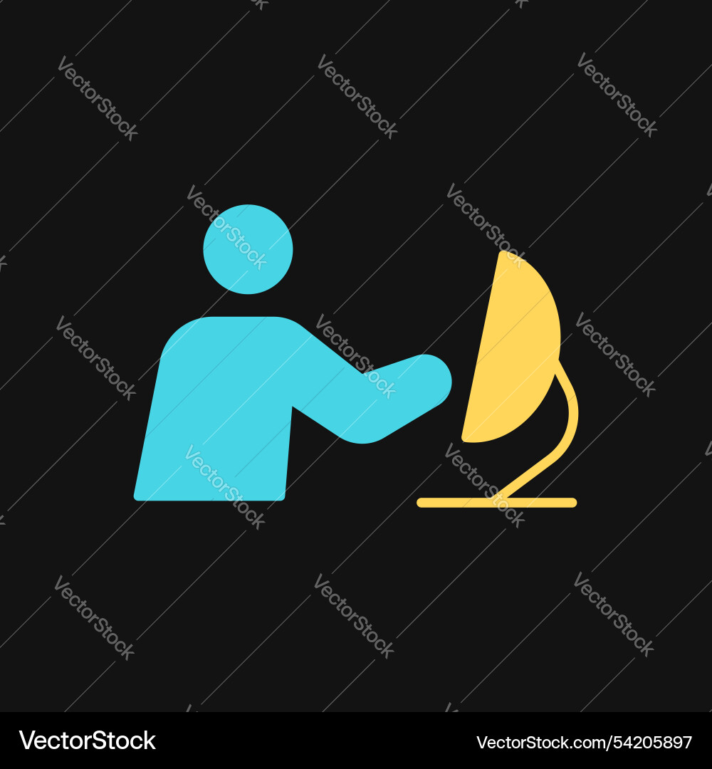 Icon employee working on computer Royalty Free Vector Image