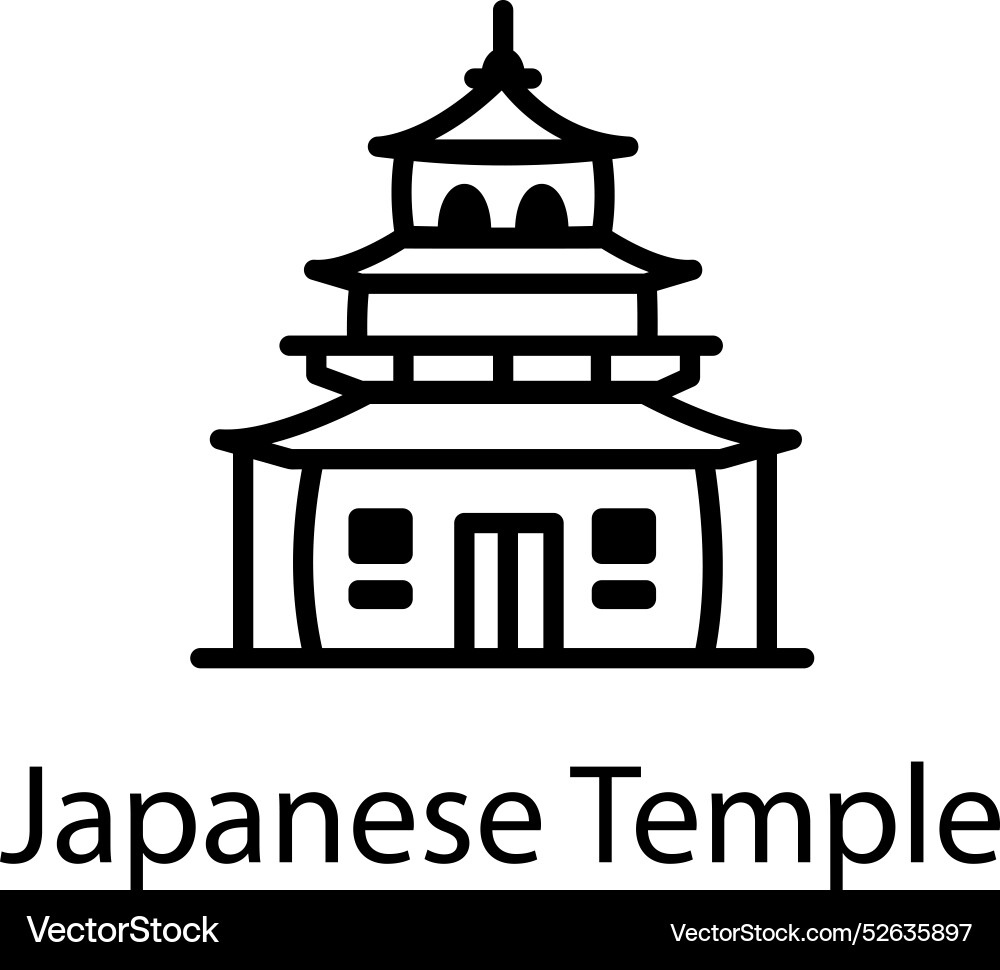 Japanese temple Royalty Free Vector Image - VectorStock