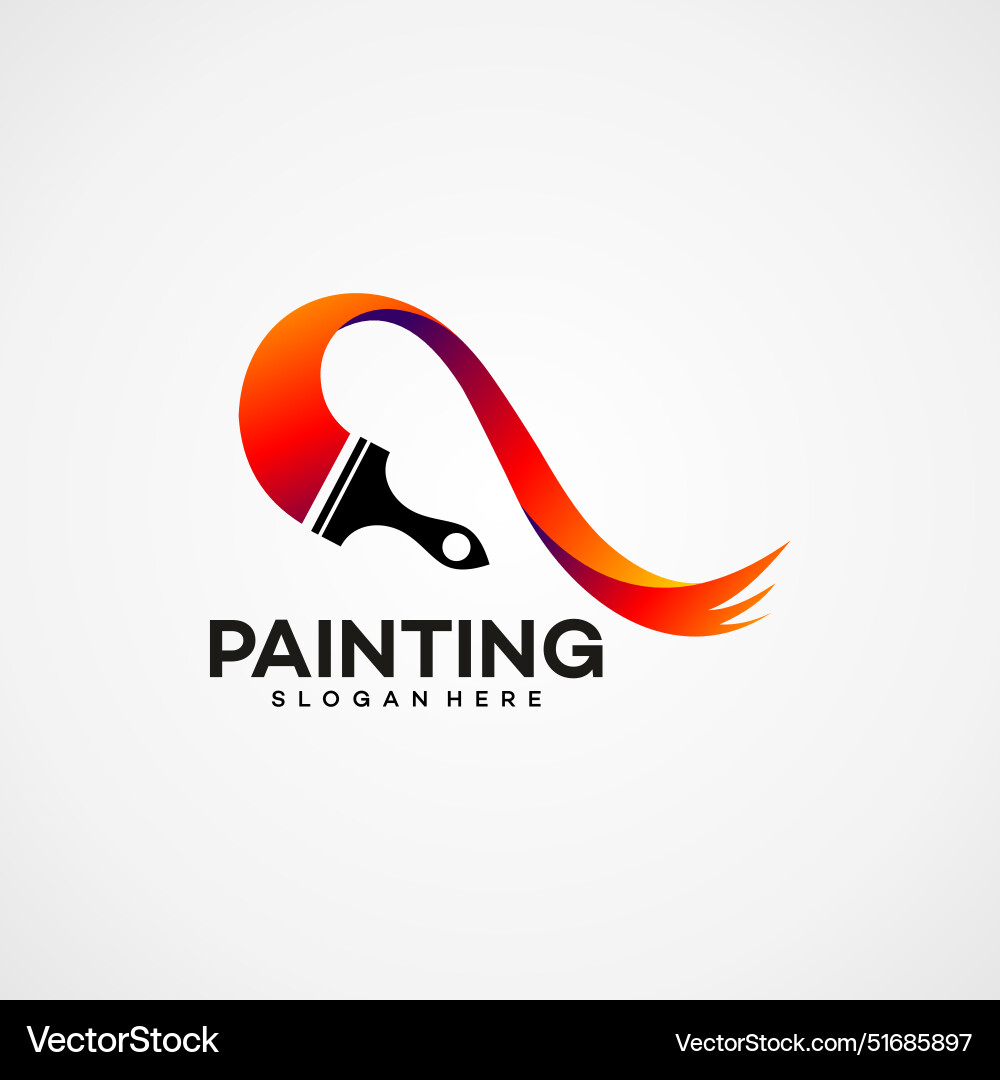 Painting logo symbol design Royalty Free Vector Image