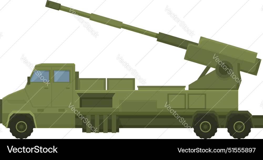 Powerful modern mobile artillery system Royalty Free Vector