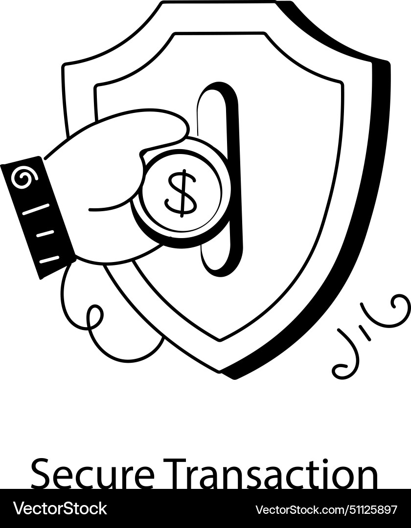 Secure transaction Royalty Free Vector Image - VectorStock