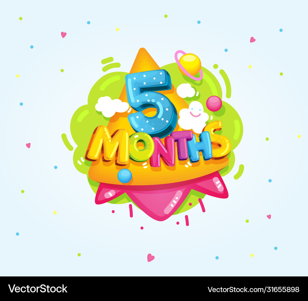 5 months baby Royalty Free Vector Image - VectorStock
