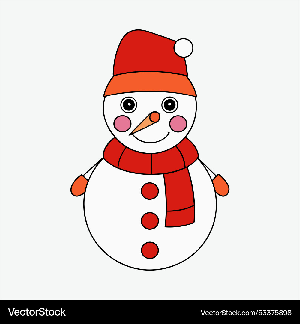 Christmas snowman Royalty Free Vector Image - VectorStock