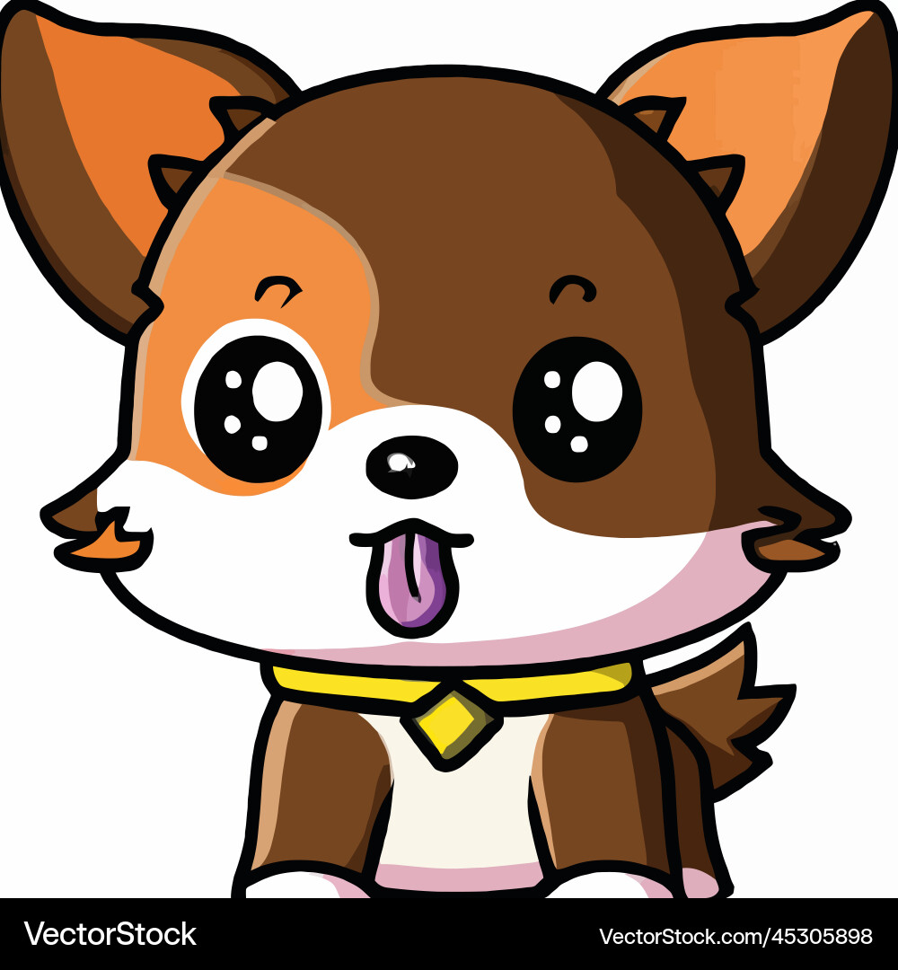 Cute dog kawaii chibi drawing style Royalty Free Vector
