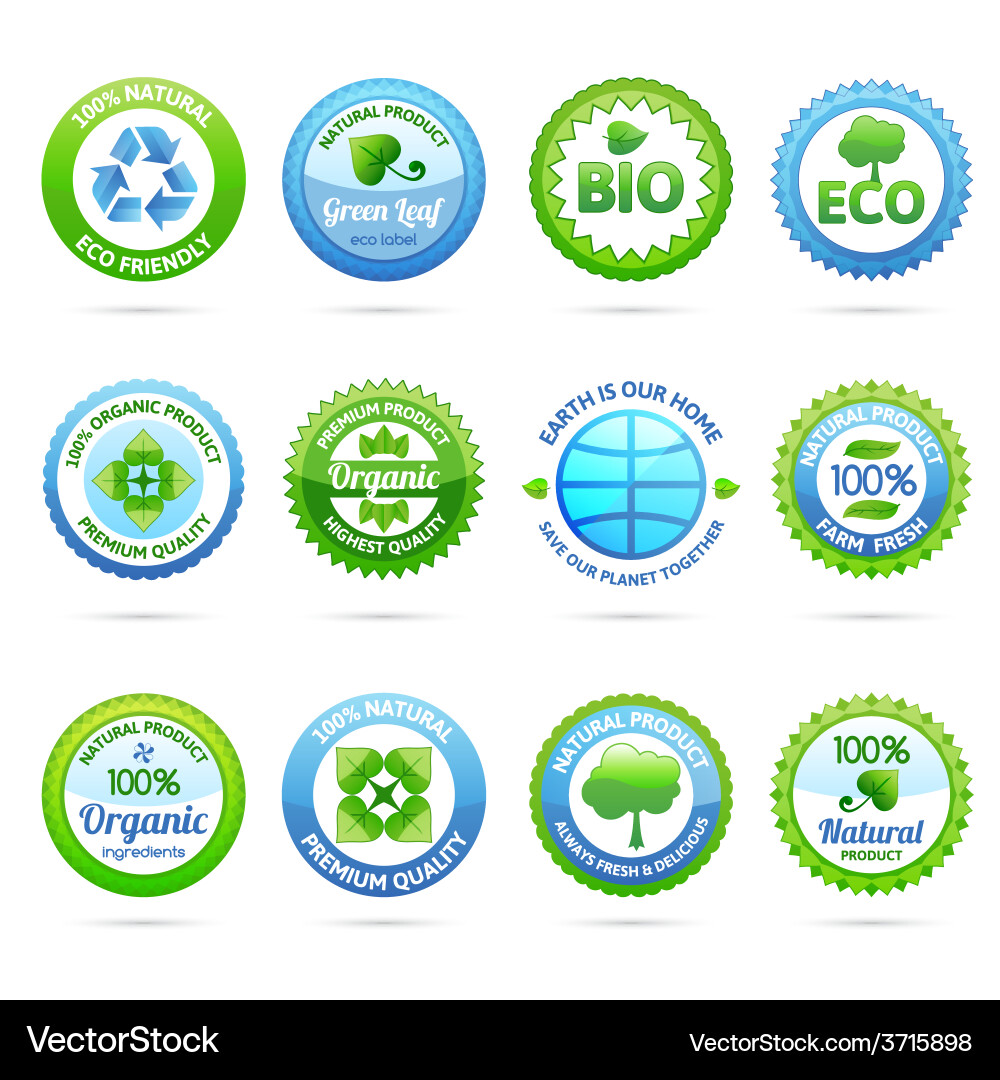 Eco Labels Collection Royalty Free Vector Image