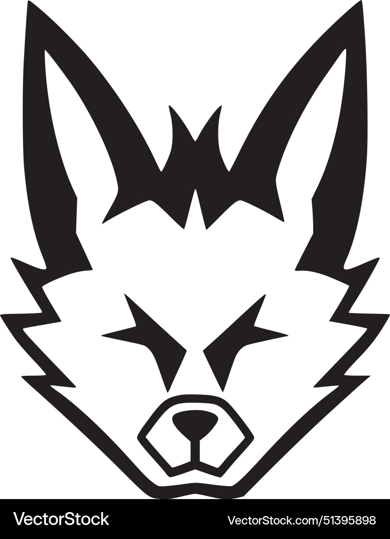 Fox - black and white Royalty Free Vector Image
