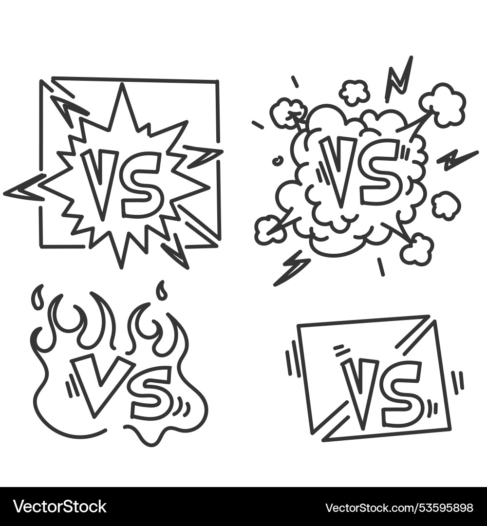 Hand drawn doodle versus background element Vector Image
