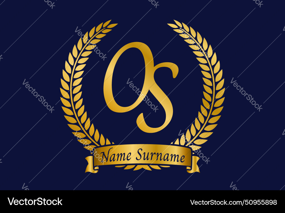 Initial letter o and s os monogram logo design Vector Image