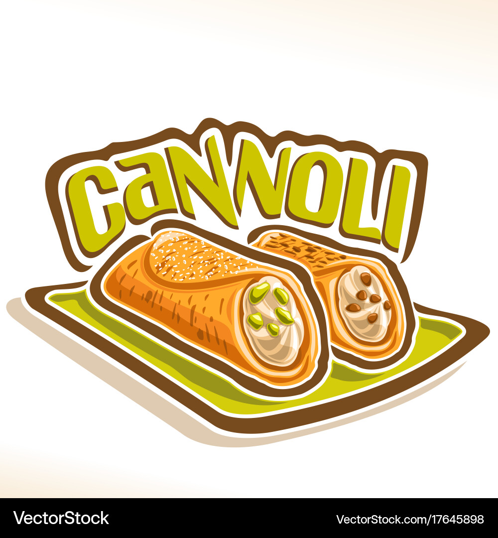 Logo for sicilian cannoli Royalty Free Vector Image