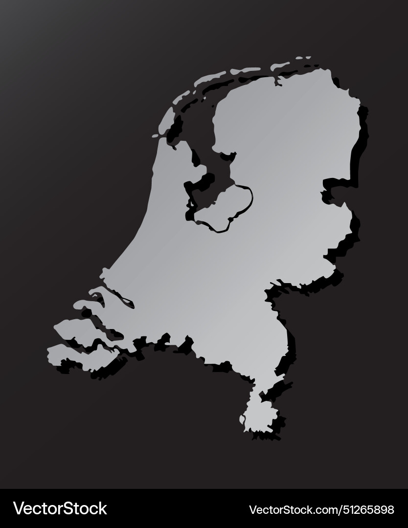 Map netherlands silver material Royalty Free Vector Image
