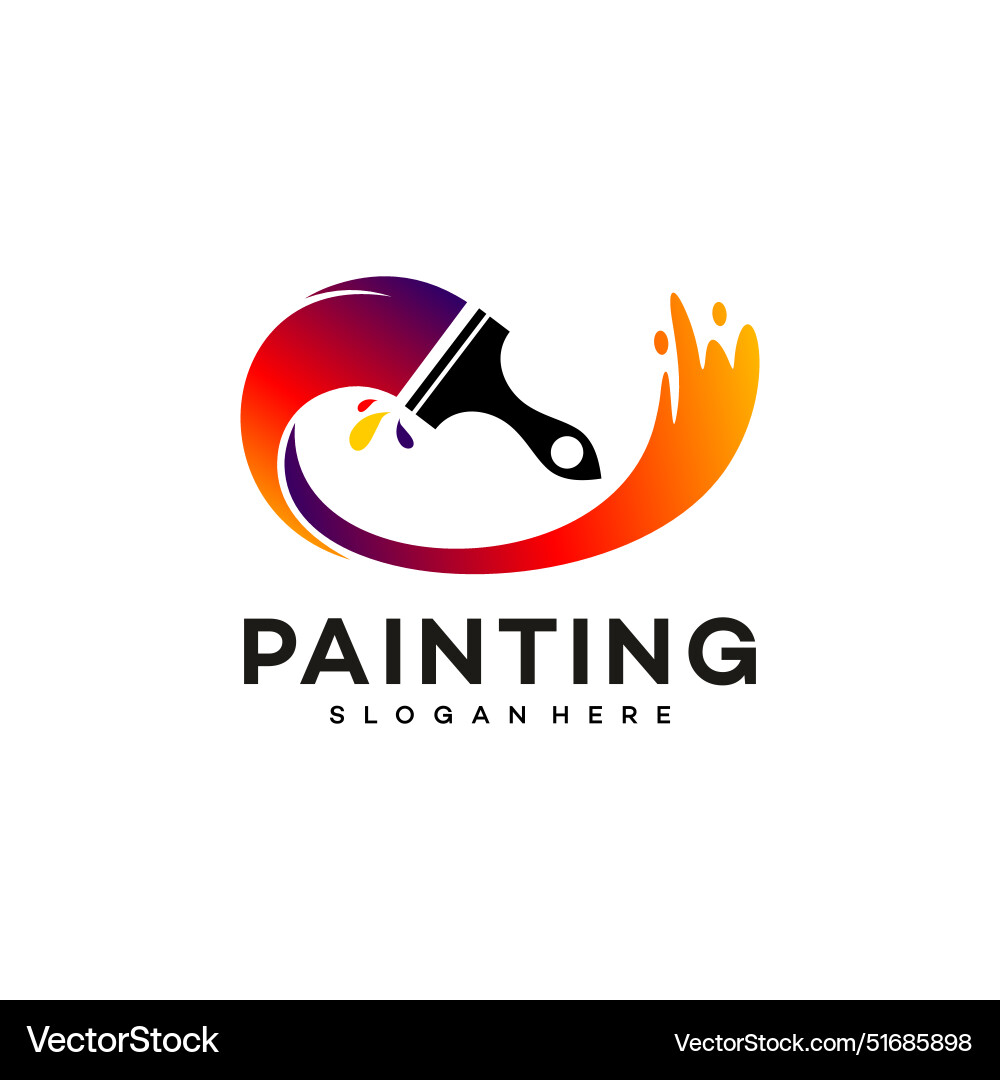 Painting logo symbol design Royalty Free Vector Image