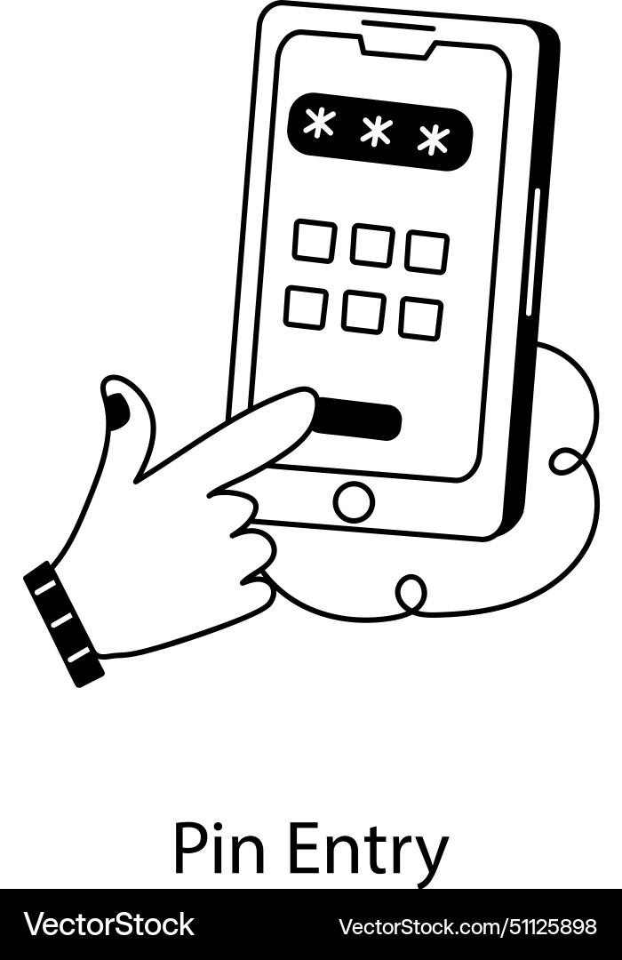 Pin entry Royalty Free Vector Image - VectorStock