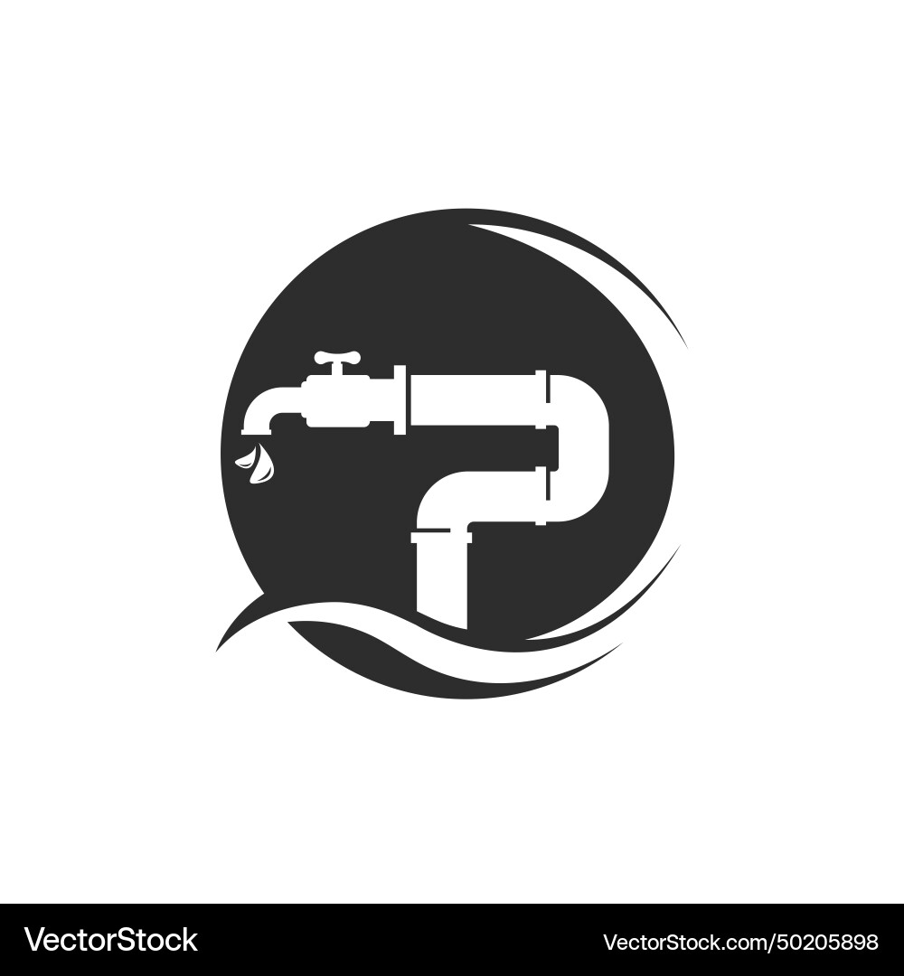 Plumbing icon concept design template Royalty Free Vector
