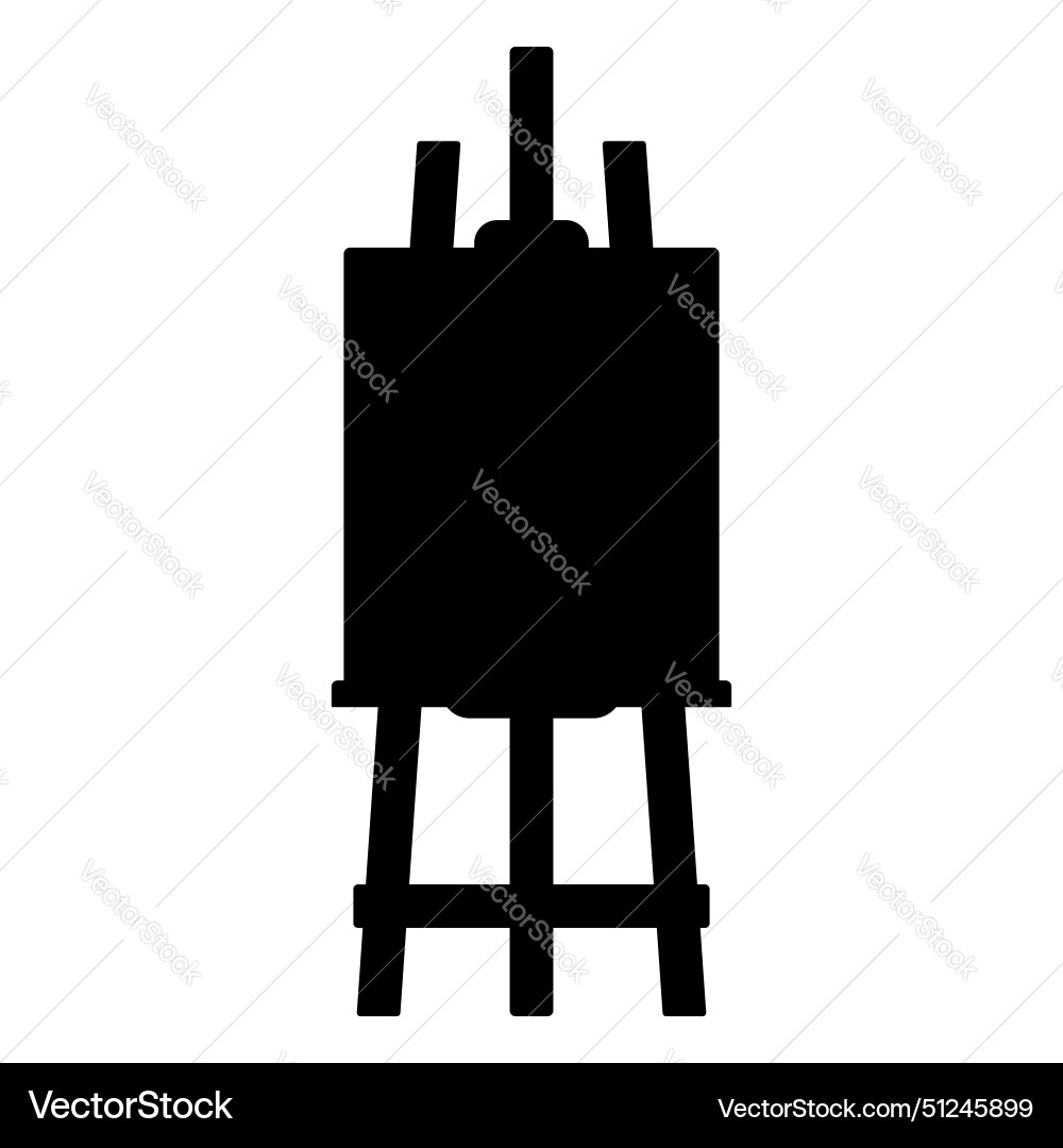 Easel with canvas silhouette Royalty Free Vector Image