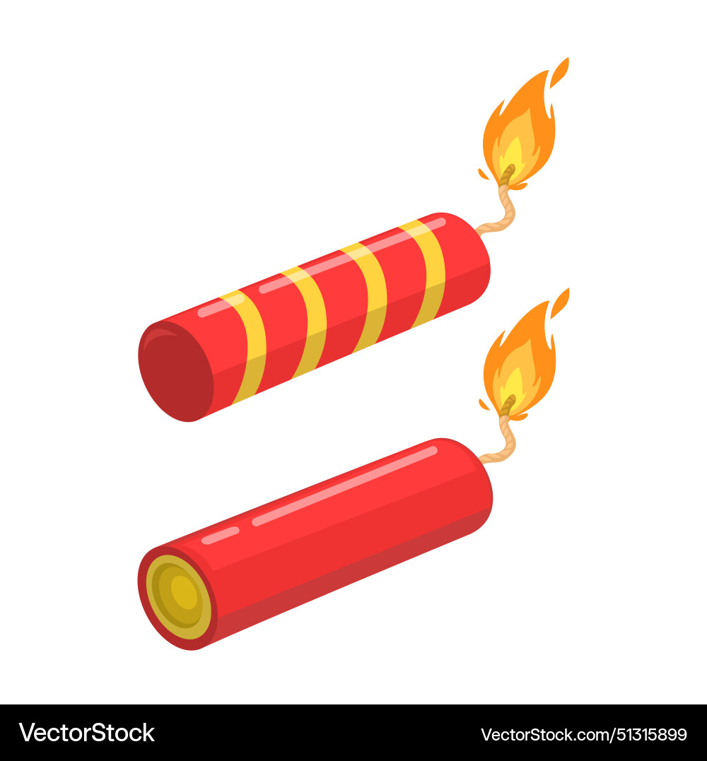 Firework and dynamite cartoon Royalty Free Vector Image