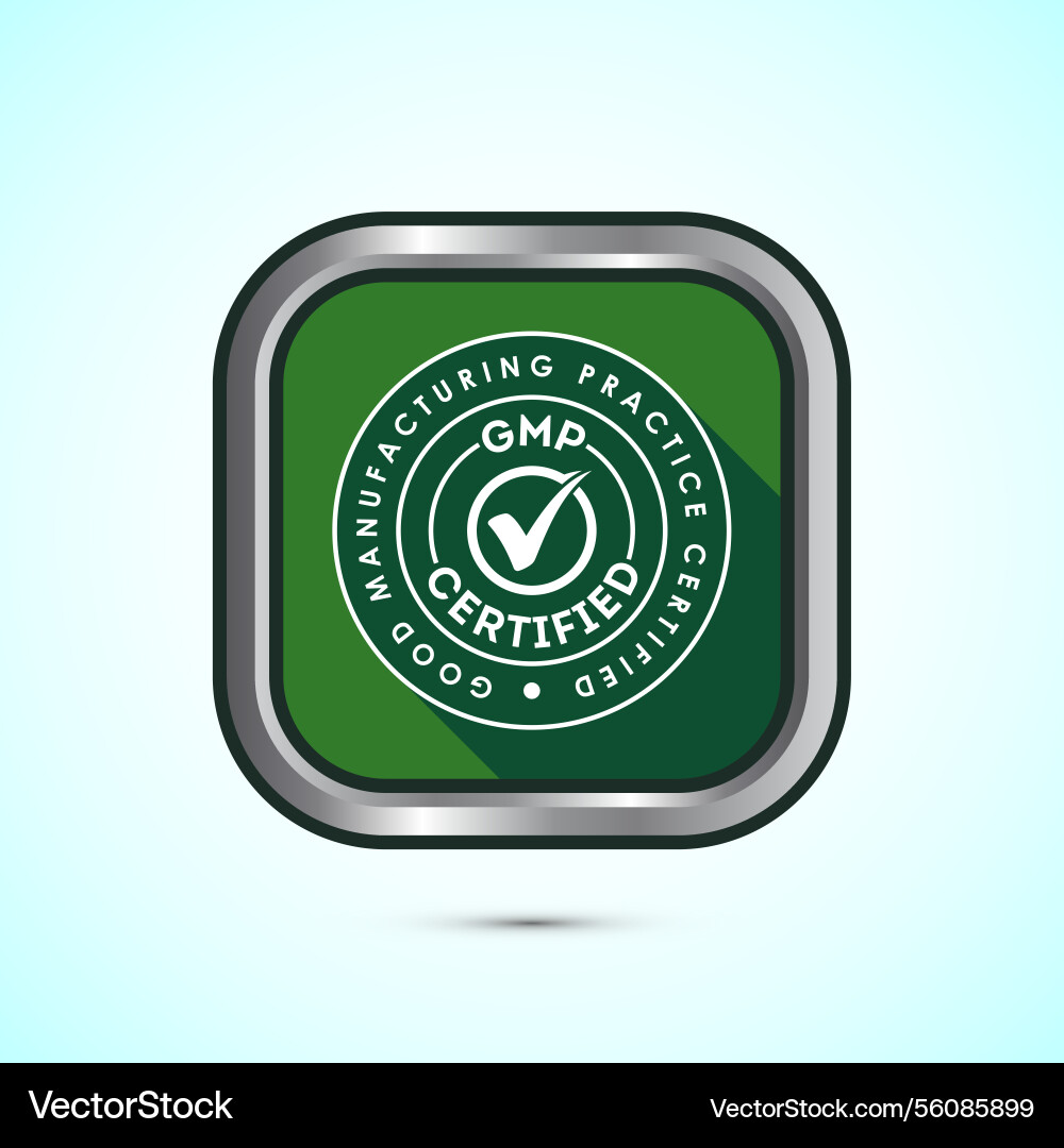 Gmp certified icon design good manufacturing Vector Image