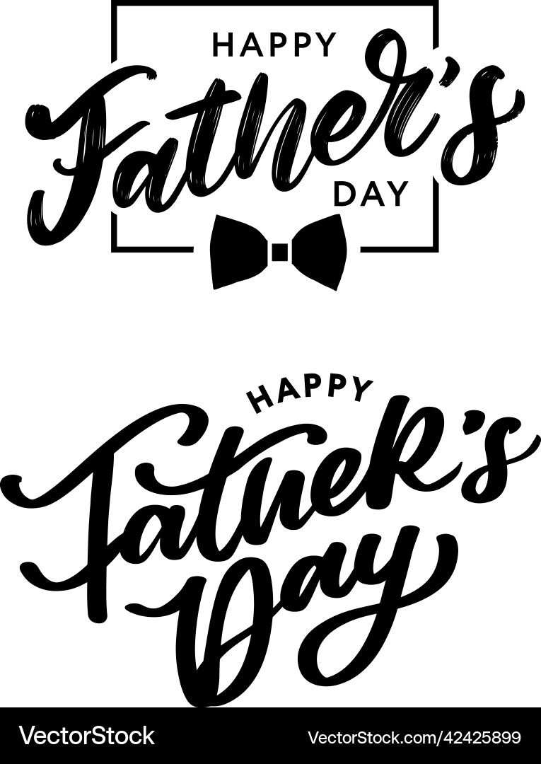 Happy fathers day calligraphy greeting card Vector Image