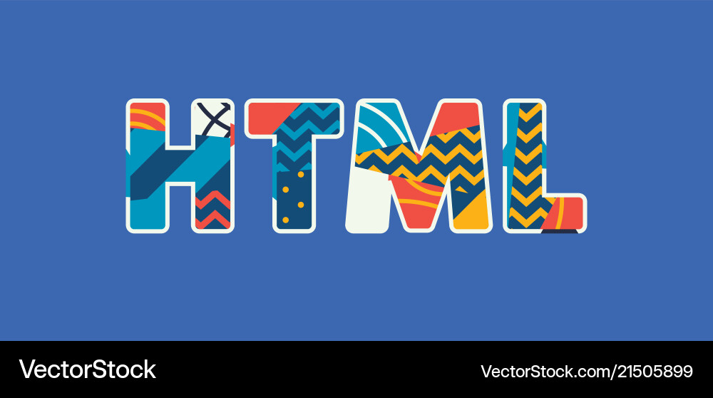 Html concept word art Royalty Free Vector Image