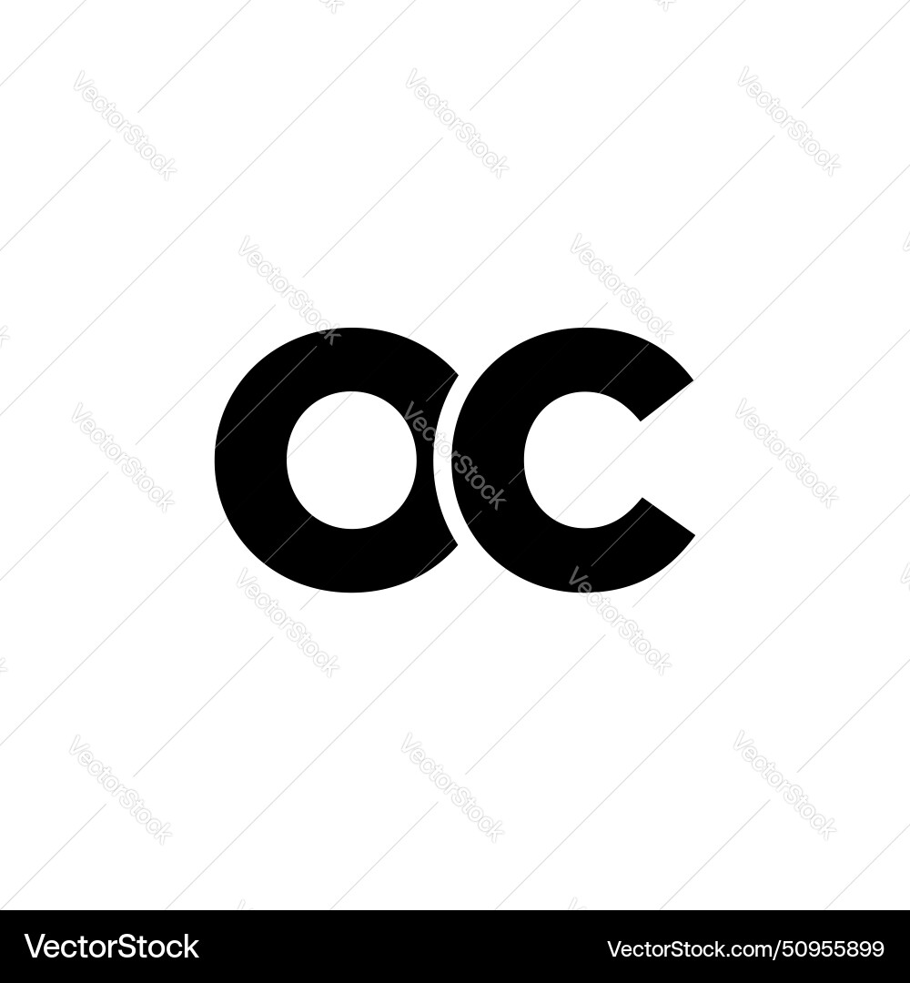 Letter o and c oc logo design template minimal Vector Image