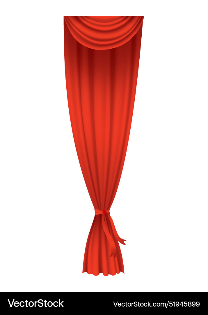 Red curtains realistic theater fabric silk Vector Image