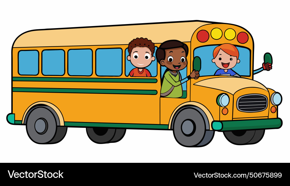 School bus isolated on a clean background Vector Image