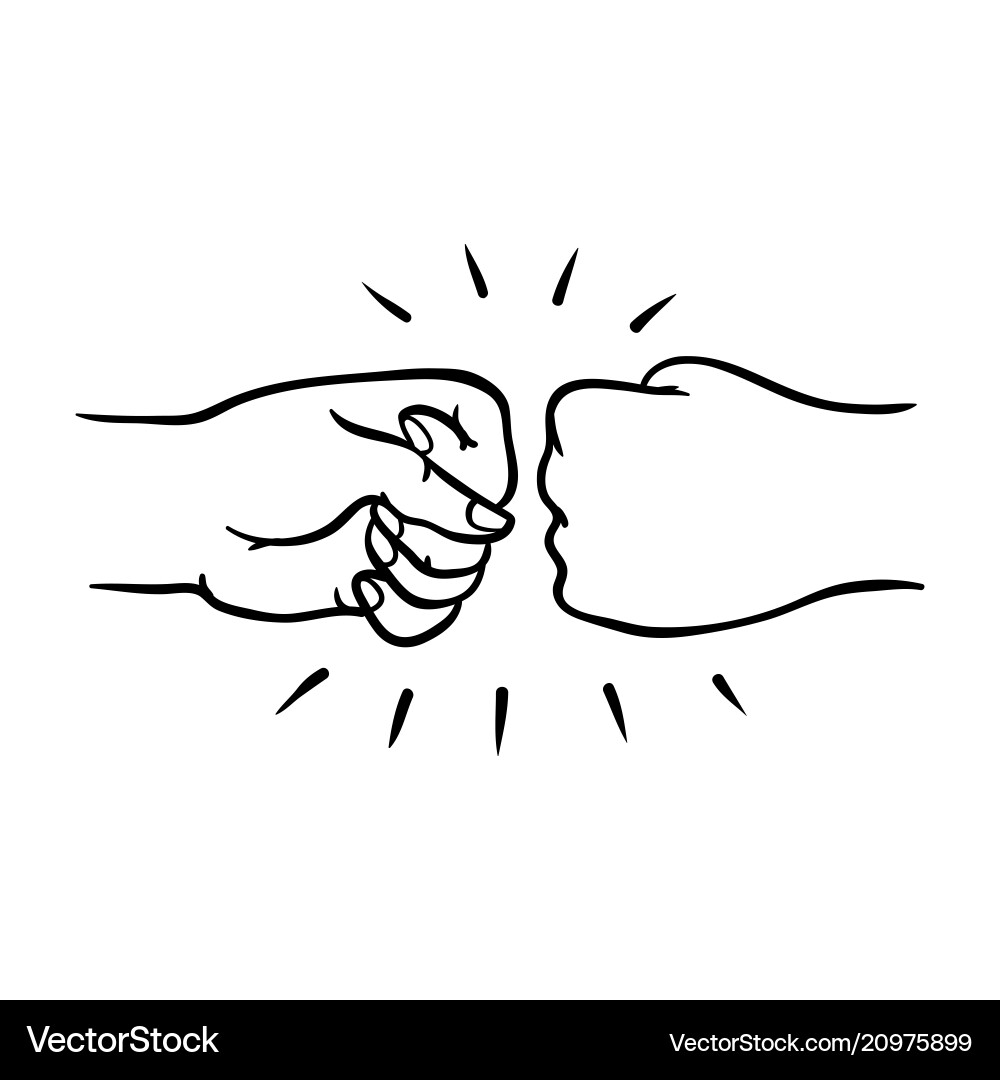Two Hands Giving a Fist Bump Royalty Free Vector Image