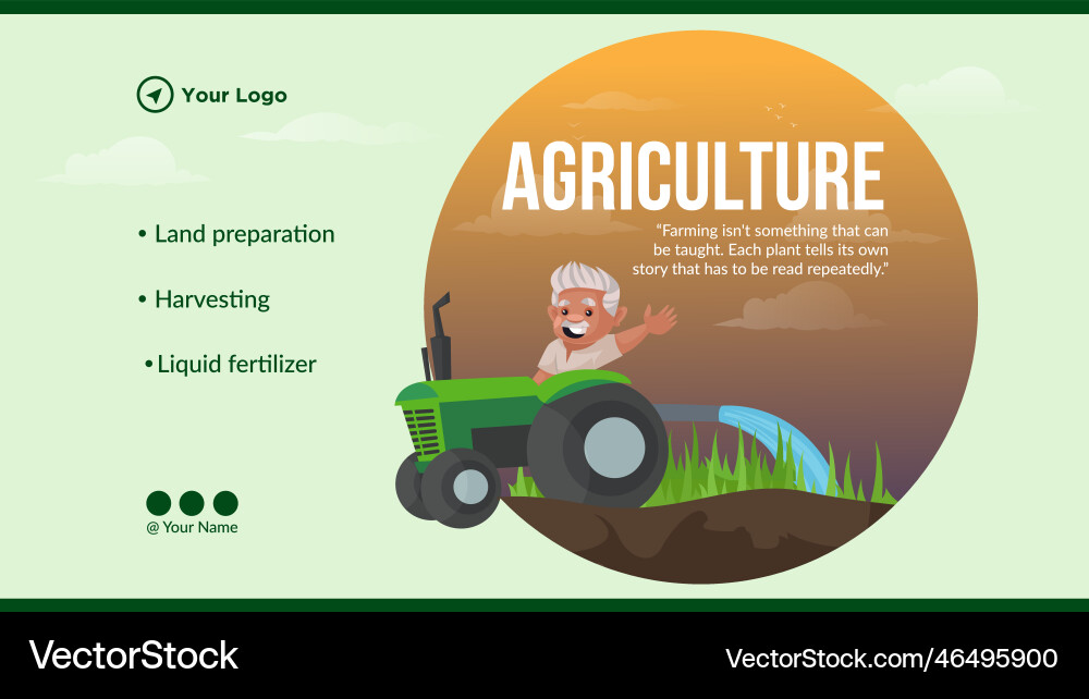 Agriculture landscape banner design Royalty Free Vector
