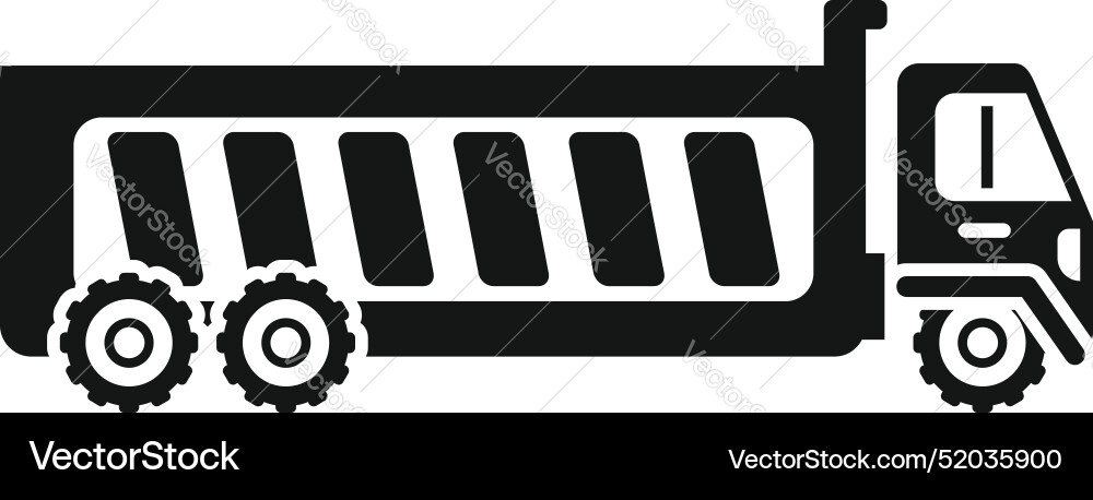 Big dump truck carrying building materials icon Vector Image