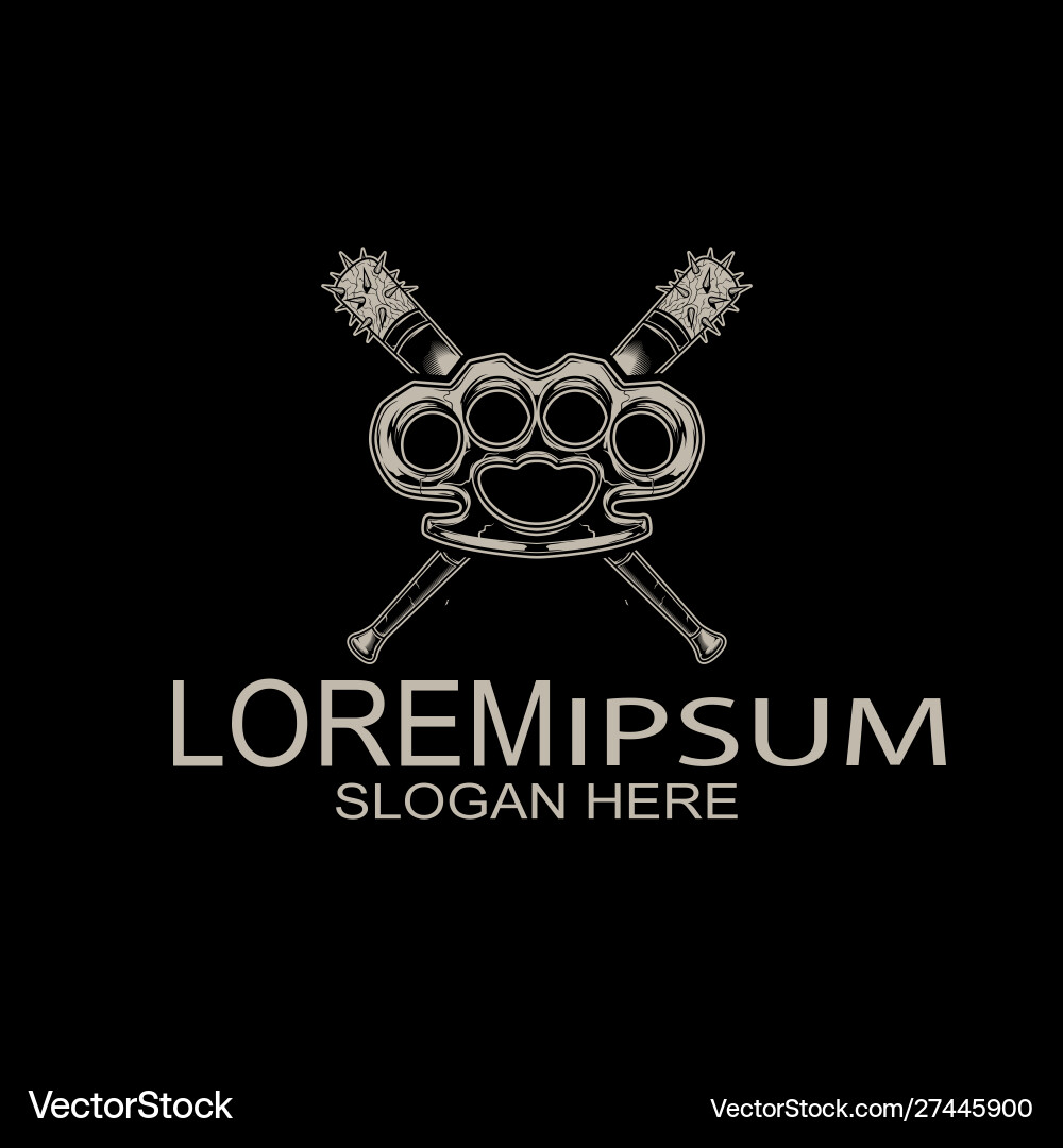 Brass Knuckle Logo Template Royalty Free Vector Image