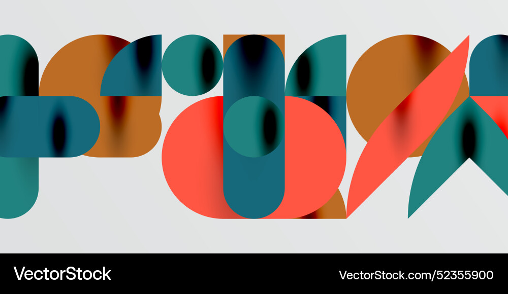 Circles semi squares and round shapes Royalty Free Vector