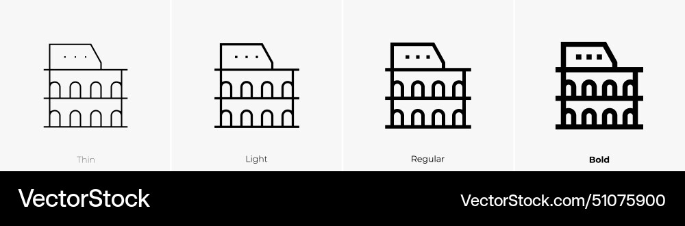 Colosseum icon thin light regular and bold style Vector Image