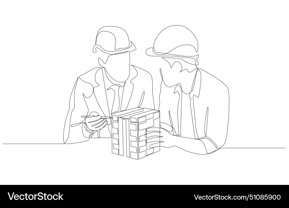 Construction manager discussing with customer Vector Image