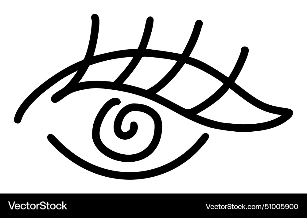 Hand drawn eye icon in simple doodle style open Vector Image