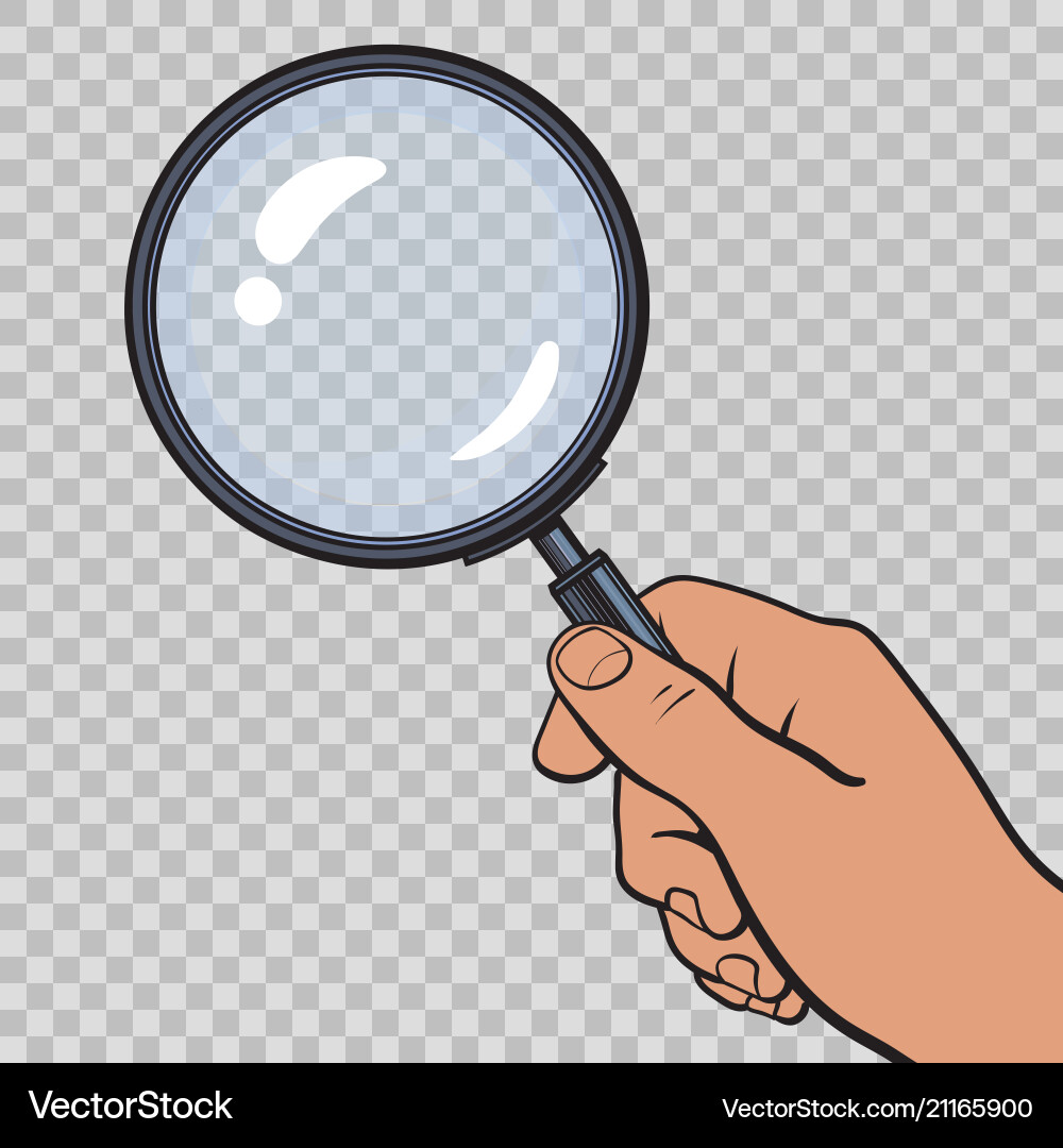 Hand with Magnifying Glass - Search Concept Vector Image