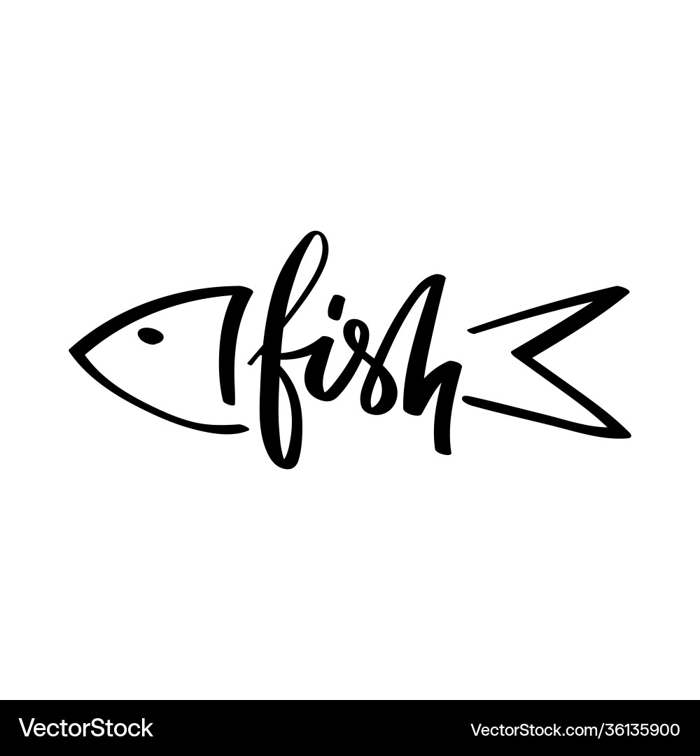 Handwritten Fish Lettering Royalty Free Vector Image