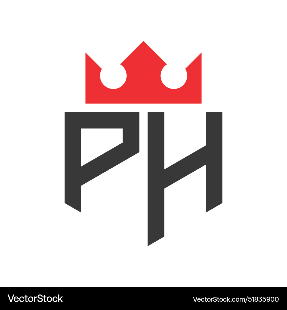 Letter ph crown logo Royalty Free Vector Image