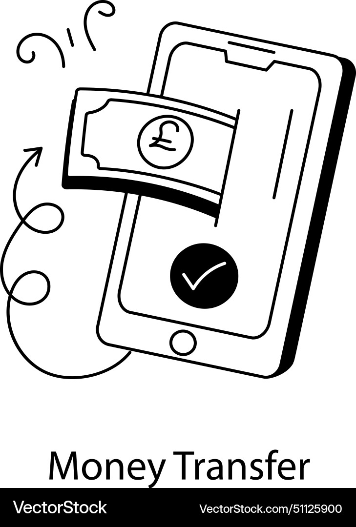 Money transfer Royalty Free Vector Image - VectorStock
