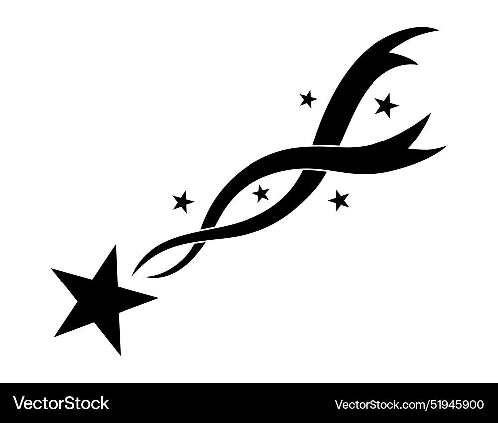 Shooting star icon falling meteorite or comet Vector Image