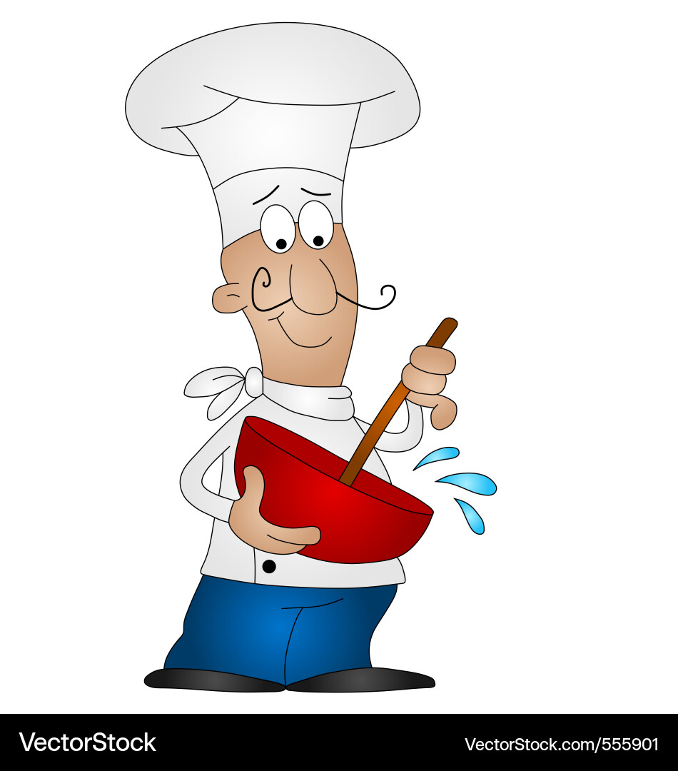 Chef cooking Royalty Free Vector Image - VectorStock