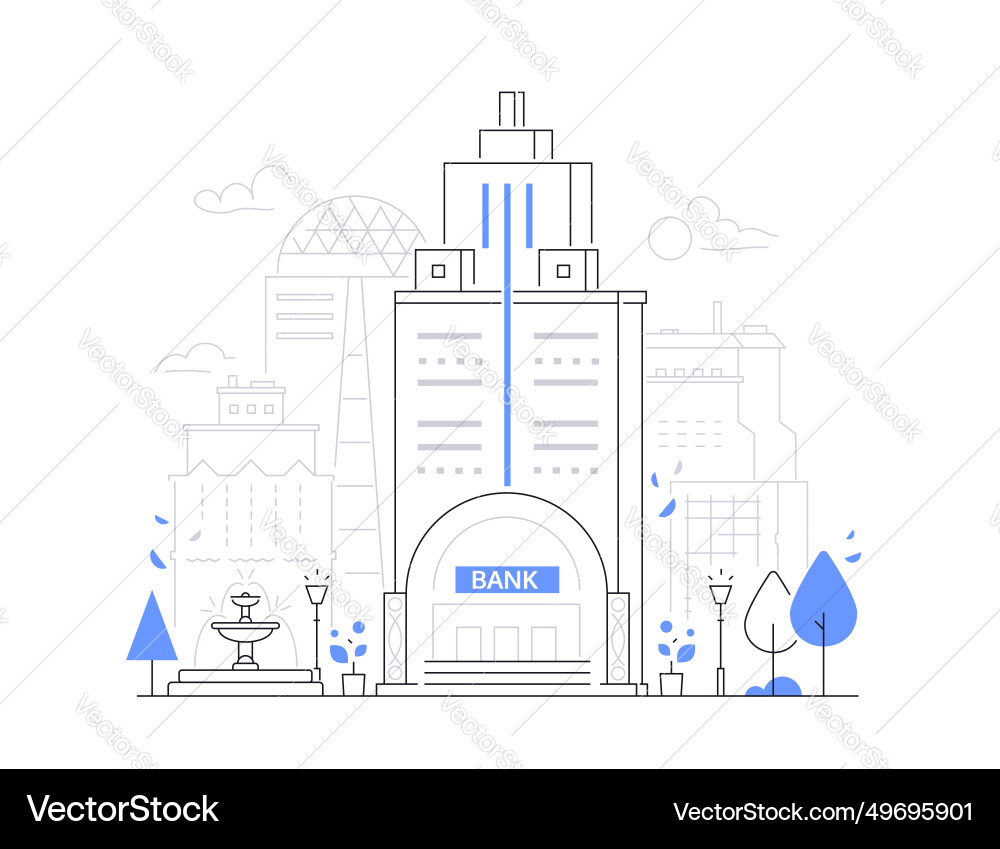 City bank - modern line design style Royalty Free Vector