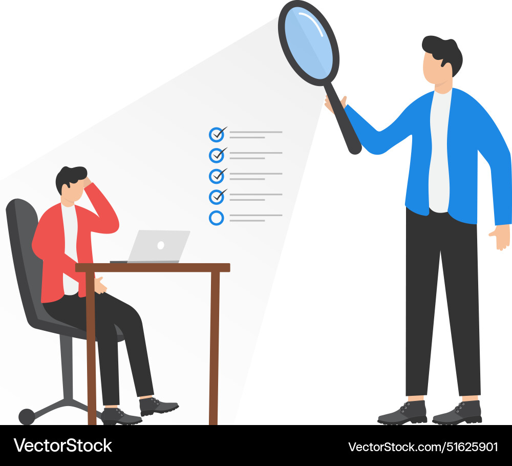 Employee performance assessment giving review to Vector Image