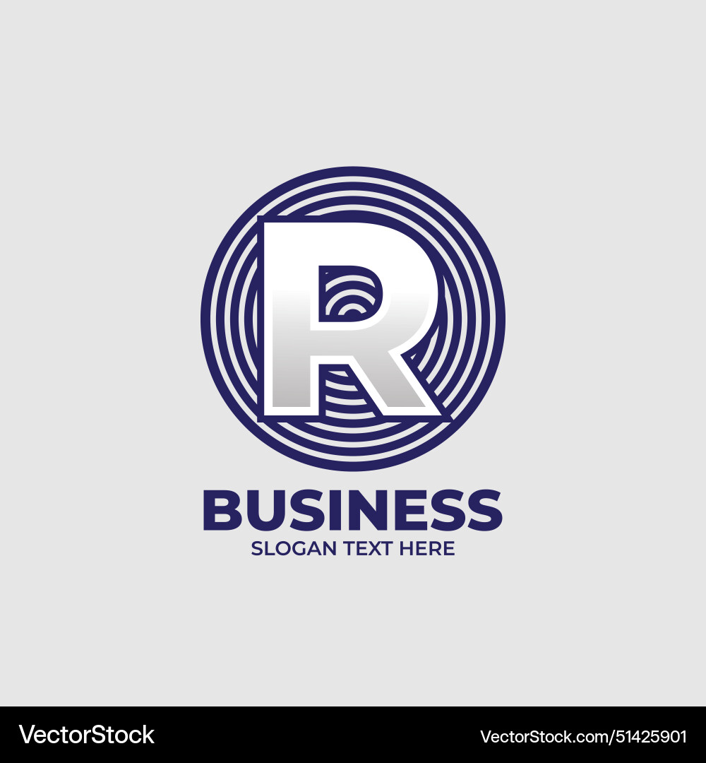 Letter r logo design with circle shape geometric Vector Image