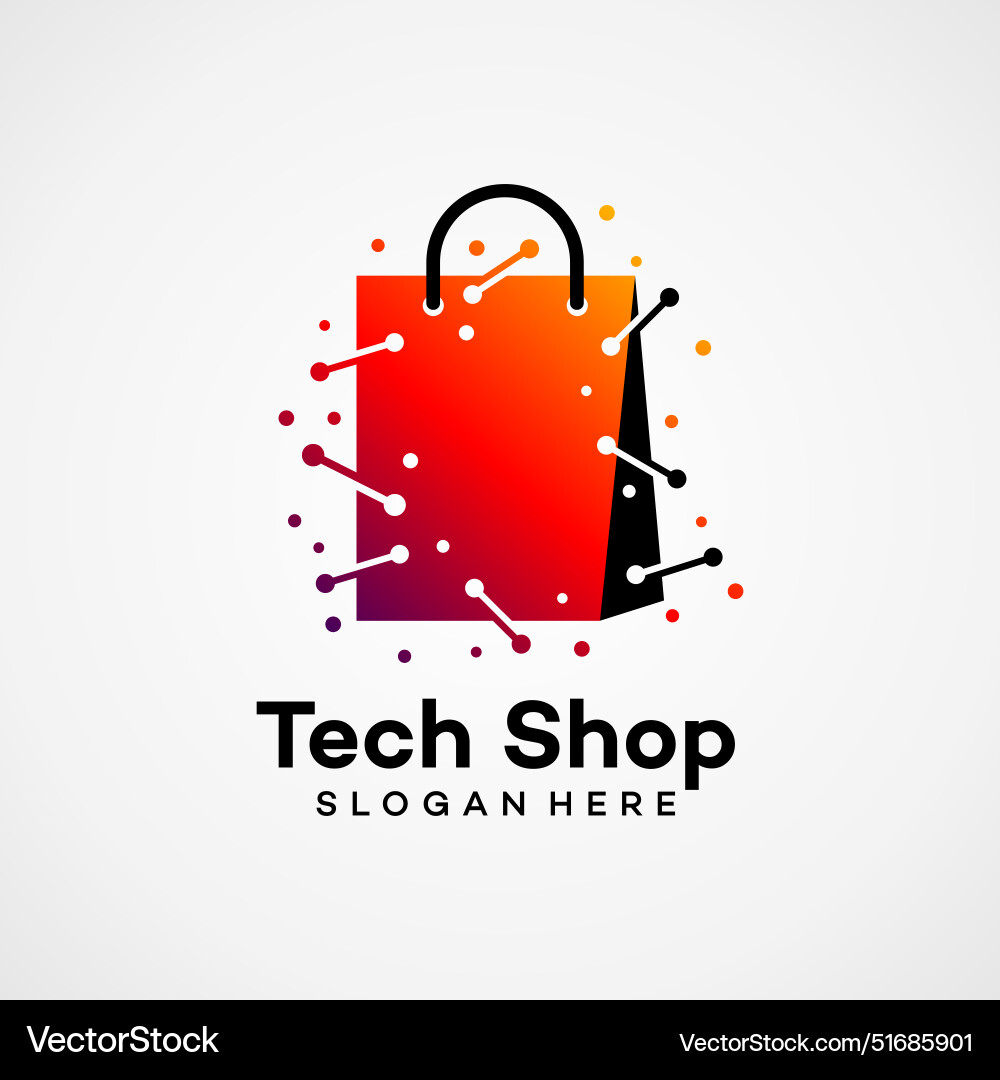 Technology shop logo icon design Royalty Free Vector Image