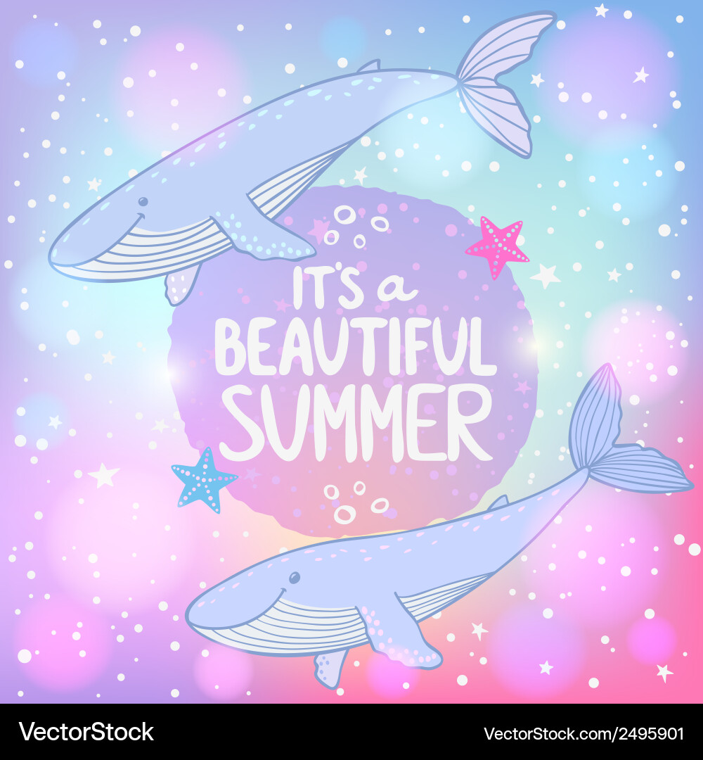 Whales cosmo Royalty Free Vector Image - VectorStock