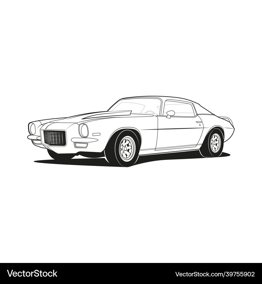 Car outline line art coloring page Royalty Free Vector Image