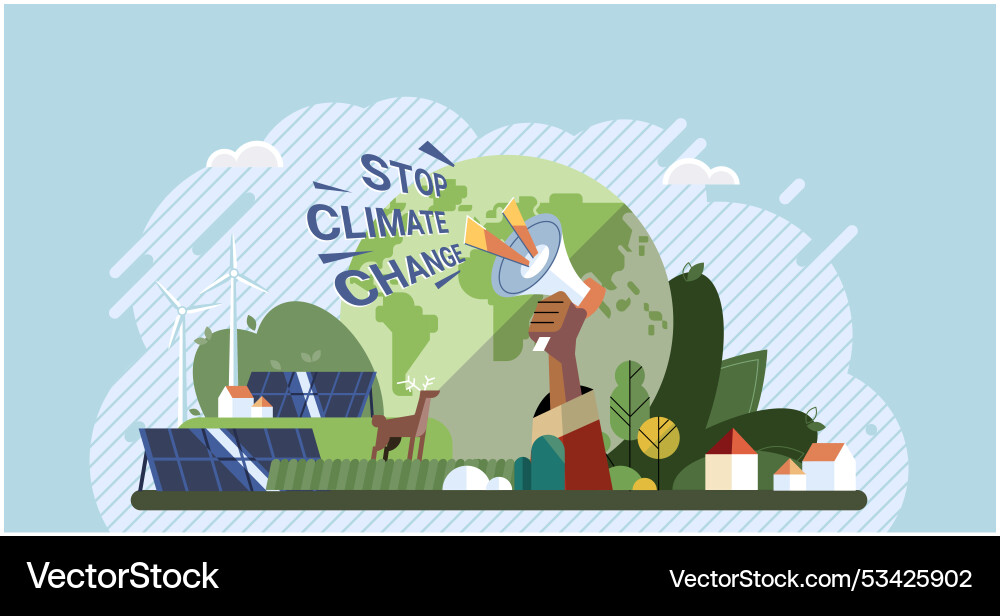 Climate change save the planet promoting Vector Image
